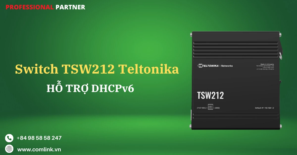 Switch TSW212 Teltonika cho khả năng hỗ trợ máy khách DHCPv6